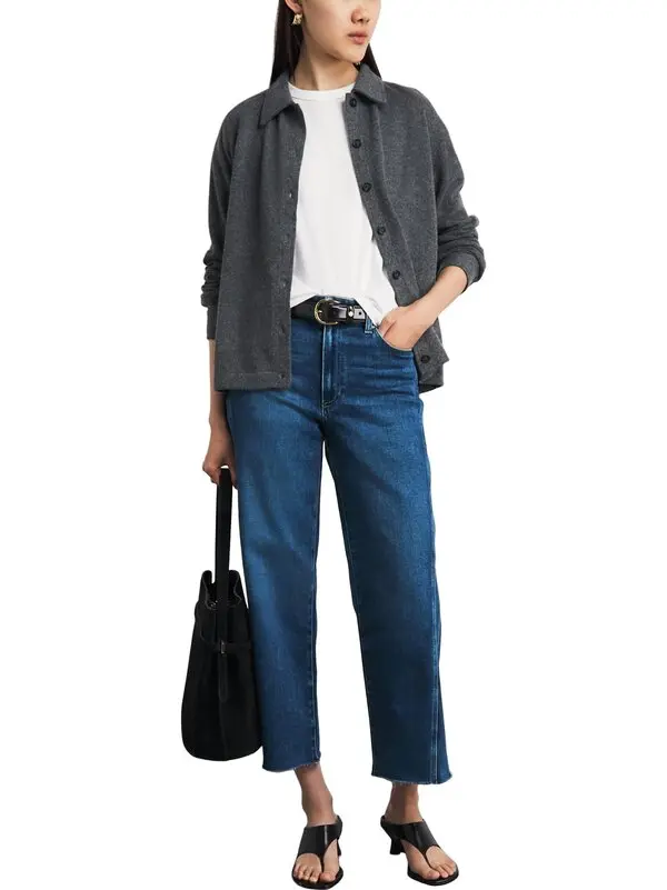 Paige Anessa Wide-leg Cropped Jeans - Blue