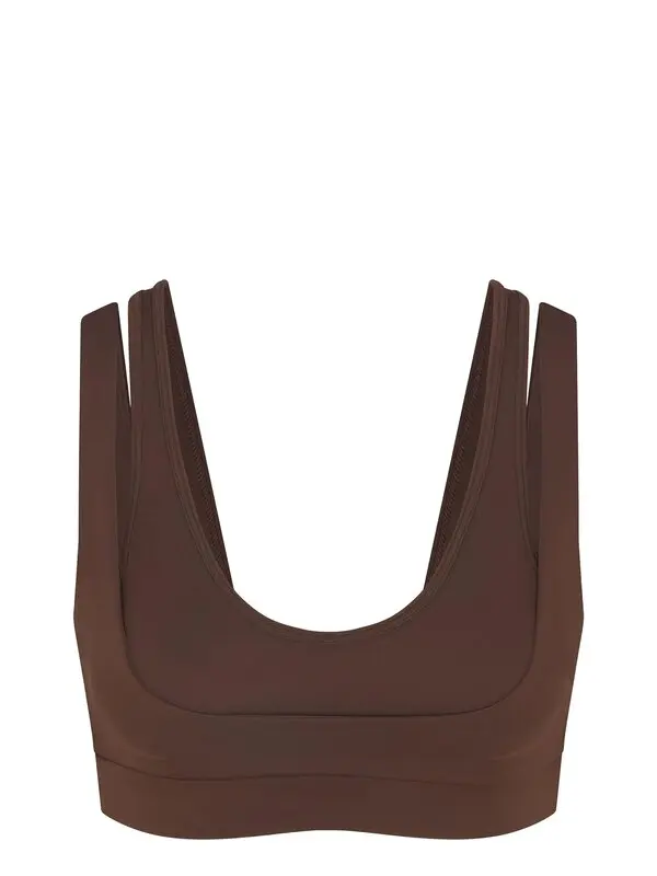 NIKESKIMS Double Strap Scoop Sports Bra - Brown