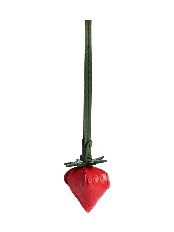 Jacquemus Leather Strawberry Bag Charm - Red