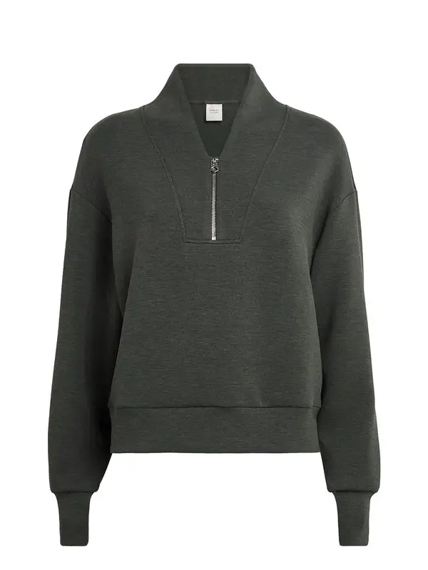 Varley Doublesoft Davidson Quarter-zip Sweatshirt - Green