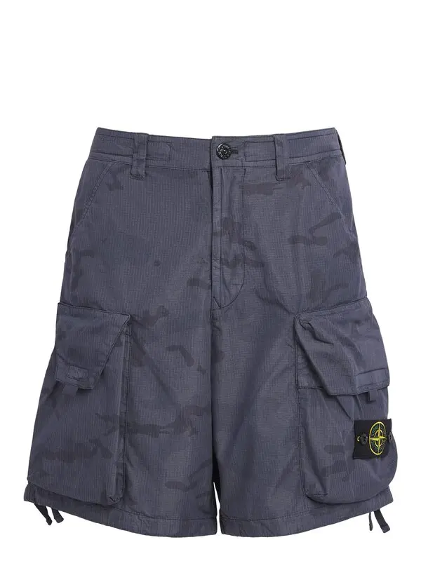 Stone Island Ripstop Faded Camo Cargo Shorts - Grey
