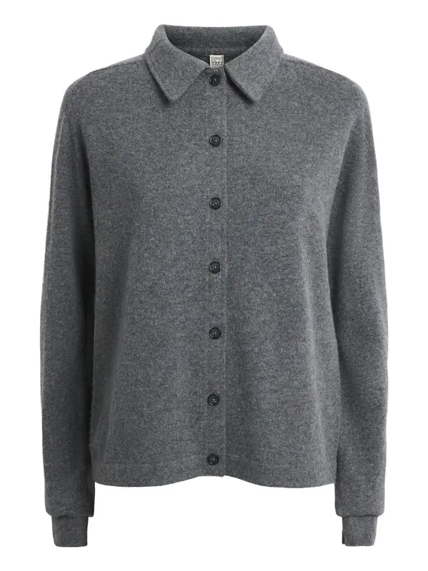 TOTEME Cashmere Polo Cardigan - Grey