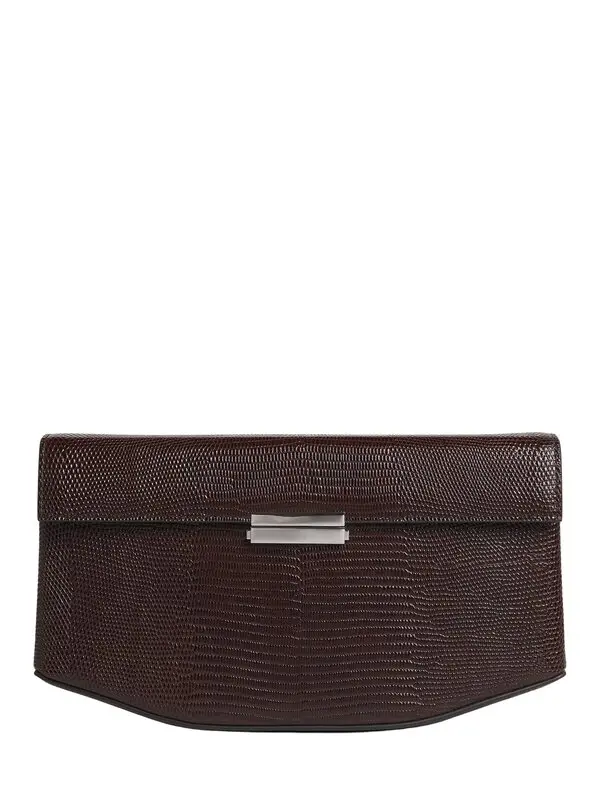 TOTEME Embossed Leather Shoulder Bag - Brown
