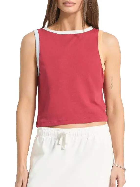 Brixton Cotton Crop Tank Top - Robust Red