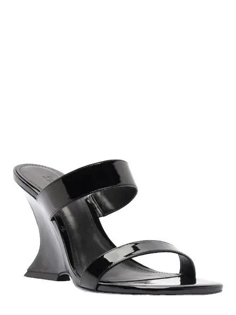 Schutz Siena Patent Leather Wedge Mule - Black