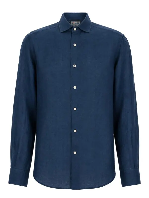 MC2 SAINT BARTH Pamplona" Linen Shirt - Blue