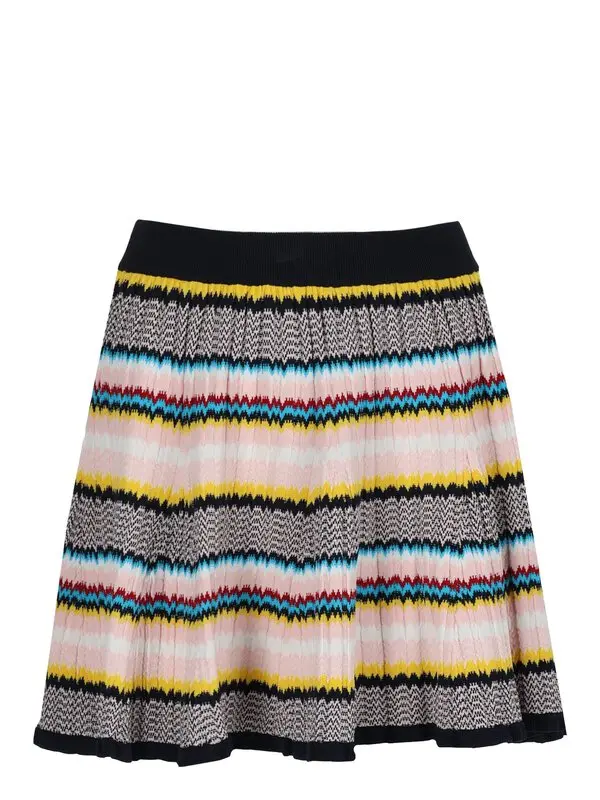 Casablanca Chevron Knit Mini Skirt - Multicolour