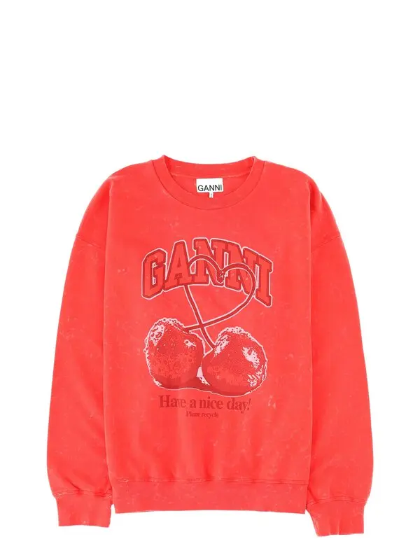 GANNI Cherry Print Sweatshirt - Red
