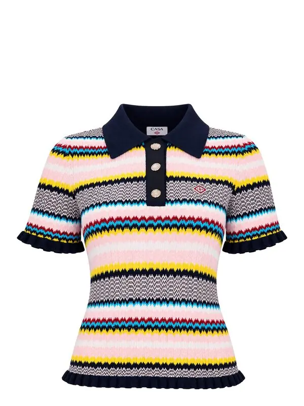 Casablanca Maglia Polo With Chevron Motif - Multicolour