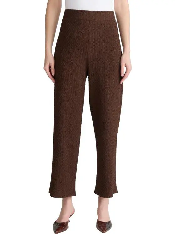Jones New York Puckered Wide Leg Pull-on Ankle Pants - Fudge
