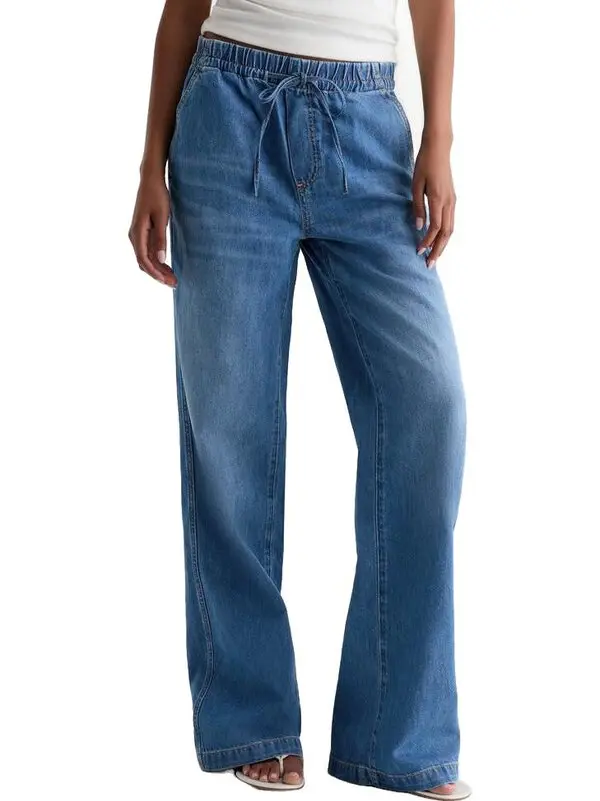 Ag Adria Drawstring Wide Leg Jeans - Galaxy