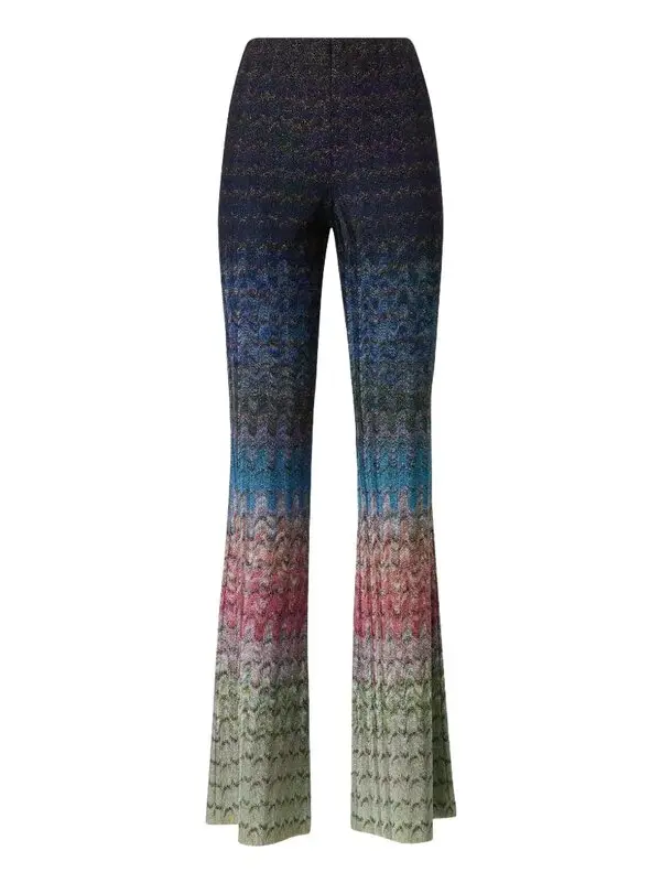 Missoni Zigzag Knit Flared Trousers - Blue