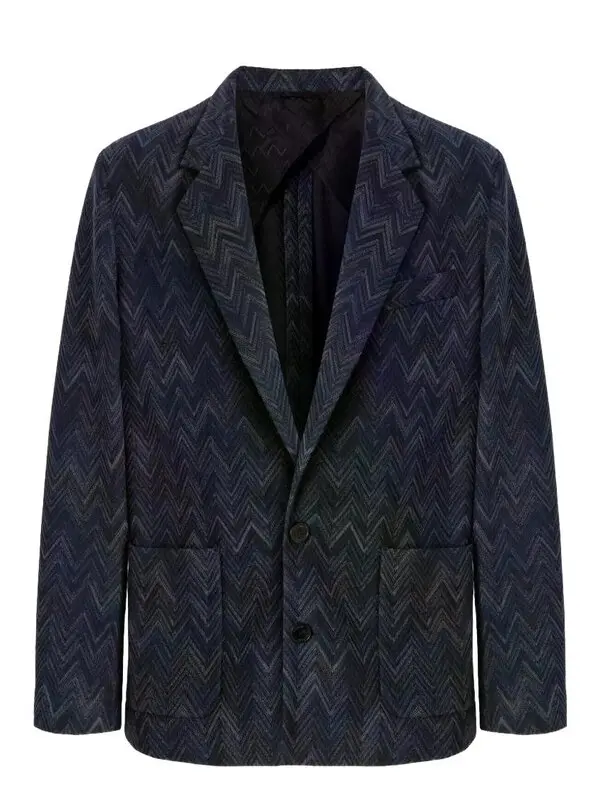 Missoni Zigzag Knitted Jacket - Blue