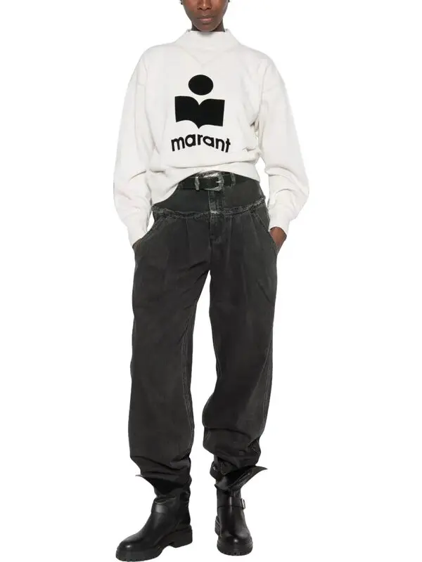 MARANT ETOILE Moby Logo Print Sweatshirt - Grey