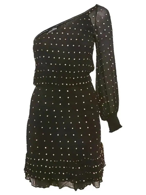 Retrofete One-shoulder Sequin-embellished Dress - Black
