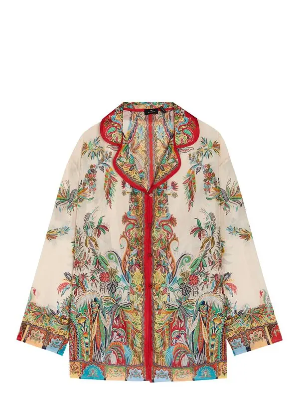 Etro Printed Silk Cover-up Shirt - Multicoloured