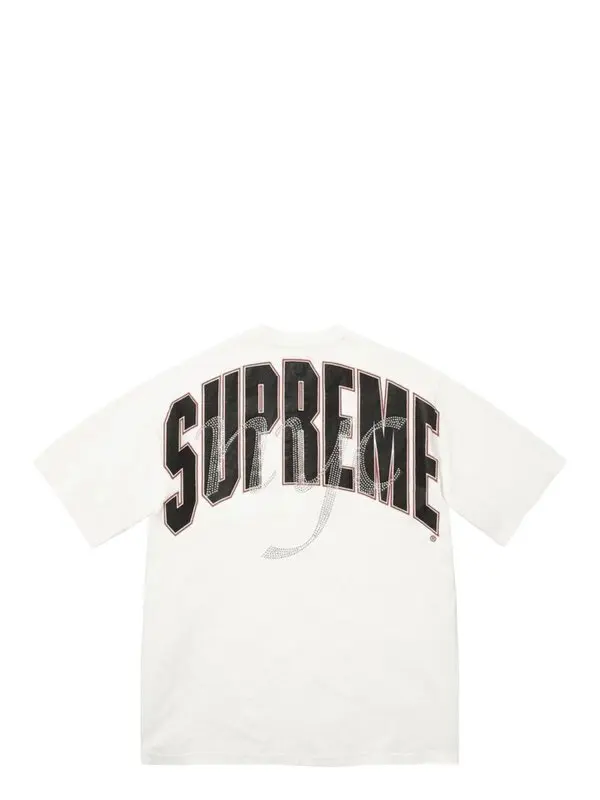 Supreme Ss26 Rhinestone Script S/s T-shirt - White