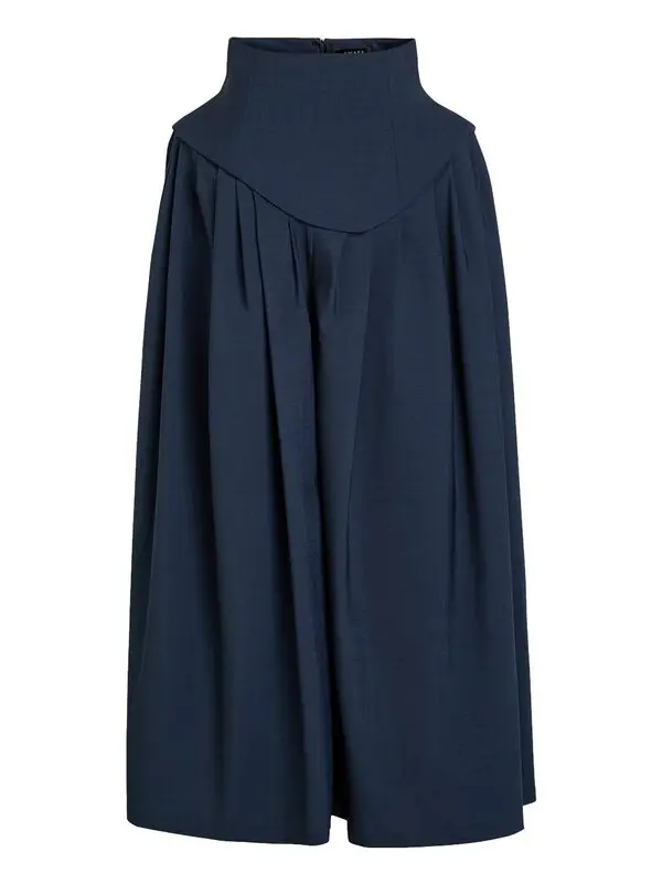 A.W.A.K.E. Mode Basque Pleated Wide-leg Wool-blend Trousers - Navy