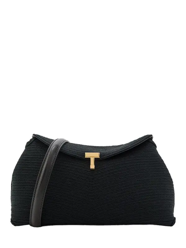TOTEME T-lock Woven Clutch - Black