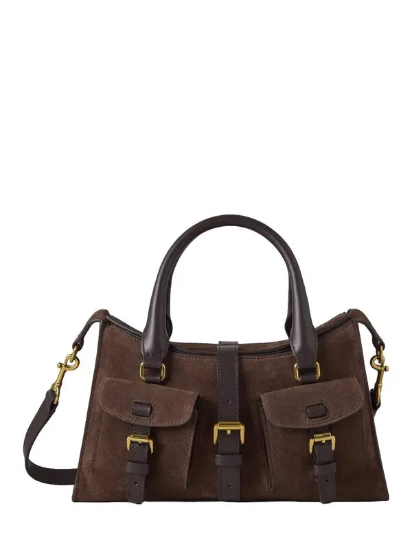 Mulberry Roxanne Small Suede Cross-body Bag - Dark Brown