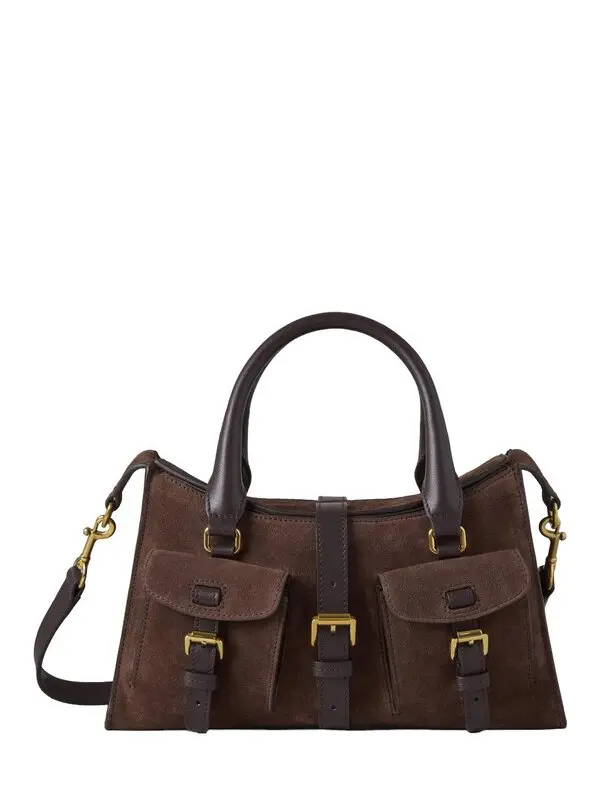 Mulberry Roxanne Small Suede Cross-body Bag - Dark Brown