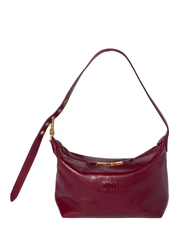 Miu Miu Spirit Nappa Leather Shoulder Bag - Amaranth Red