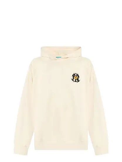 BARROW French Terry Hoodie With Appliqué And Beads - Ivory
