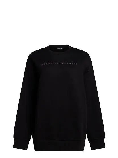 EA7 Cotton And Polyester Sweatshirt - Black
