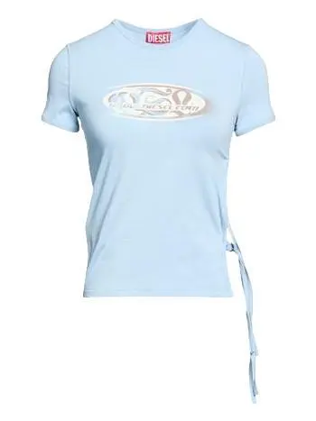 DIESEL® Cotton-elastane Crewneck T-shirt With Logo - Blue