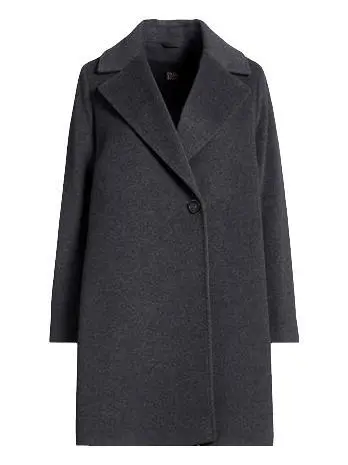 Cinzia Rocca Charcoal Wool, Polyamide, And Cashmere Coat - Grey