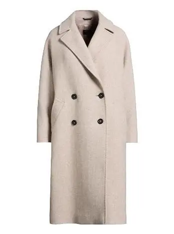 Cinzia Rocca Coat In Wool And Polyamide - Beige