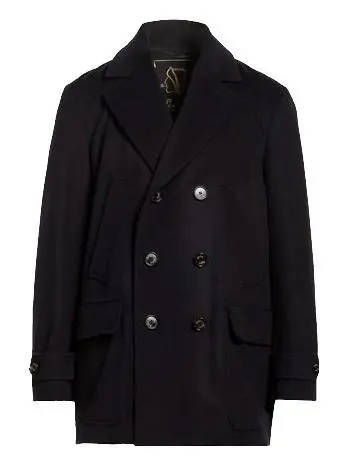 SEALUP Double Breasted Wool And Cashmere Pea Coat - Black