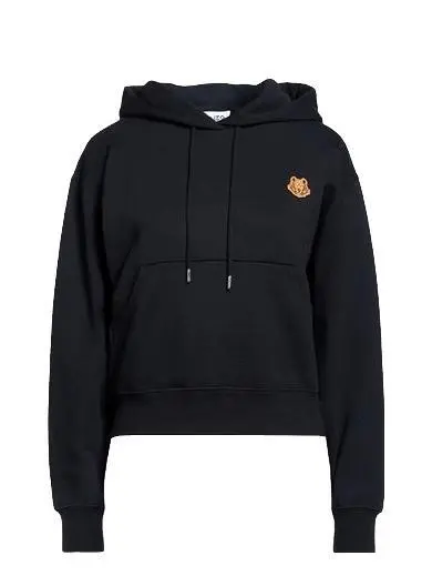 Kenzo Cotton French Terry Hoodie With Logo Patch - Black