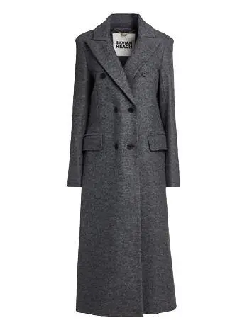 SILVIAN HEACH Double-breasted Military Polyester Coat - Grey