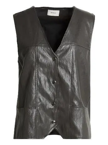 VICOLO Sleeveless Waxed Effect Vest - Grey