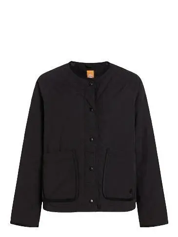 Timberland Quilted Cotton And Nylon Jacket With Grosgrain Trims - Black