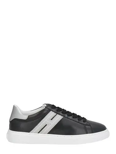 Hogan Leather Low-top Sneakers With Logo Detail - Black