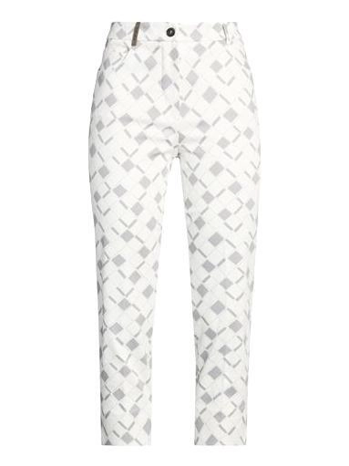 Peserico Light Cotton Stretch Jacquard Tapered Cropped Pants - Grey