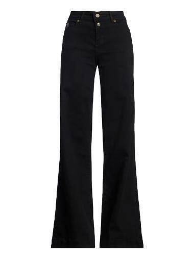 Versace Wide-leg Jeans In Stretchy Denim With Embellishments - Black
