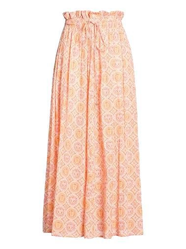CONNOR & BLAKE Multicolor Cotton Maxi Skirt - Orange