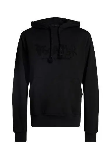 DISCLAIMER Cotton French Terry Hoodie With Embossed Logo - Black