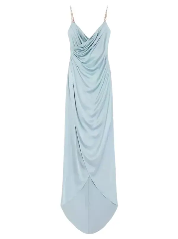 Valentino Garavani Embroidered Cady Satin Gown - Blue
