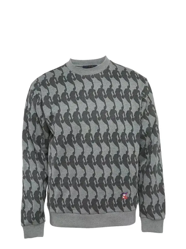 LOUIS VUITTON Logo Embroidered Crewneck Sweatshirt - Grey