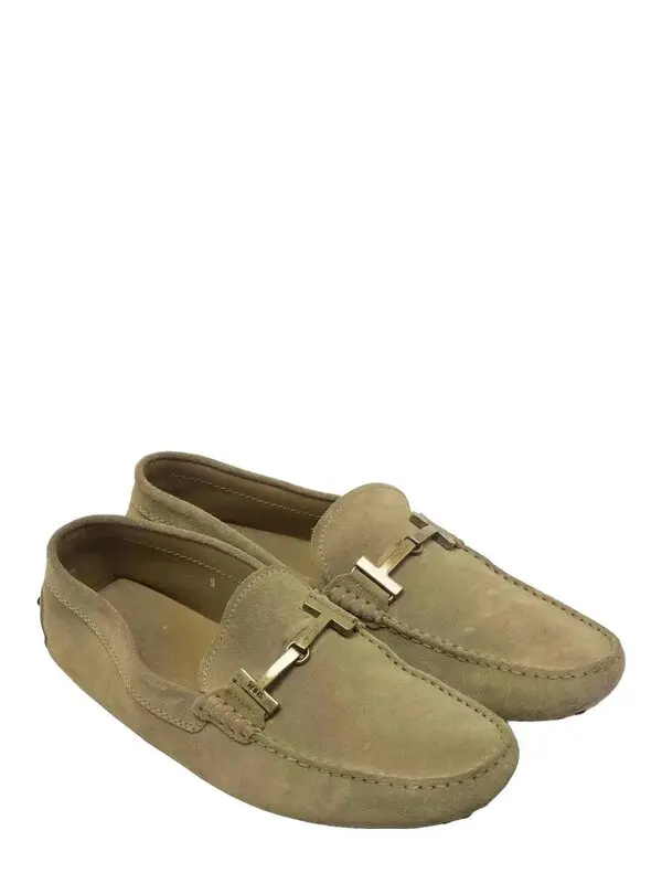 TOD'S Double T Suede Loafers - Neutrals