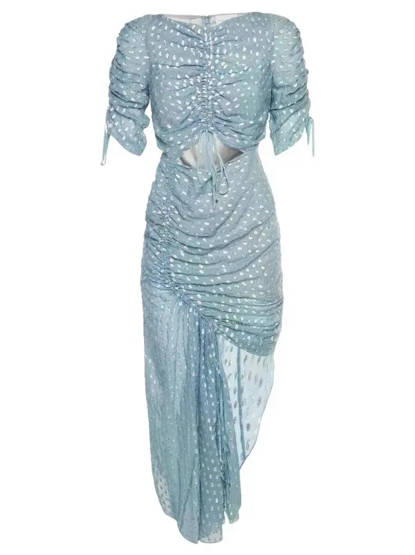 424 Gathered Cut-out Midi Dress - Blue