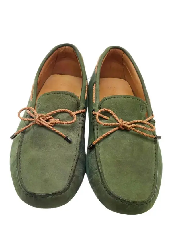 TOD'S Gommino Suede Boat Shoes - Green