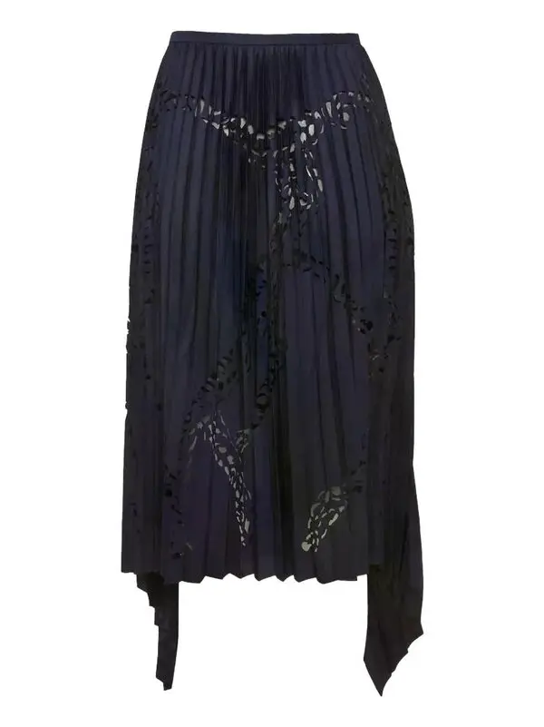 Emilio Pucci Laser-cut Plissé Midi Skirt - Blue