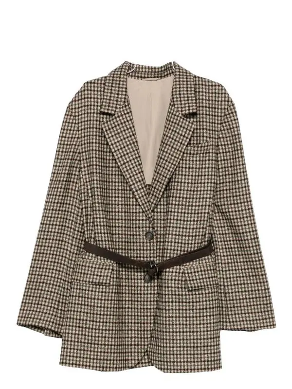 Brunello Cucinelli Checked Belted Blazer - Multicolor