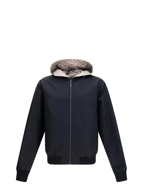 Gucci Reversible Zip Jacket In Cotton - Black