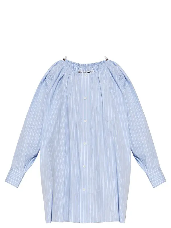 Alexander Wang Striped Cotton Shirt Dress - Blue
